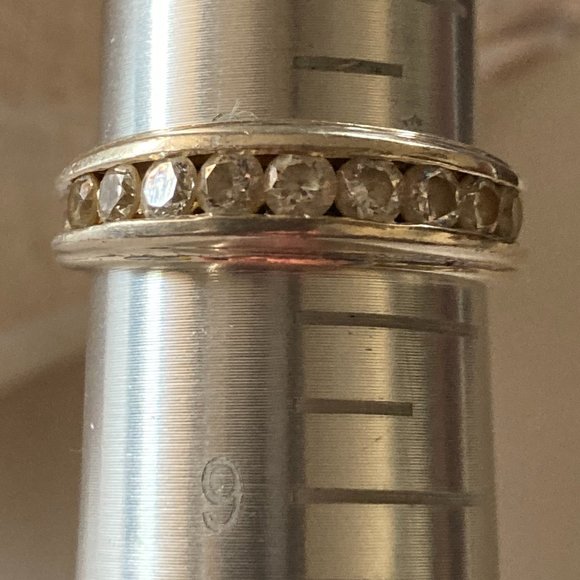 CE | Jewelry | Elegant Ce Ring With Row Of Cz Gems On Sterling Silver ...